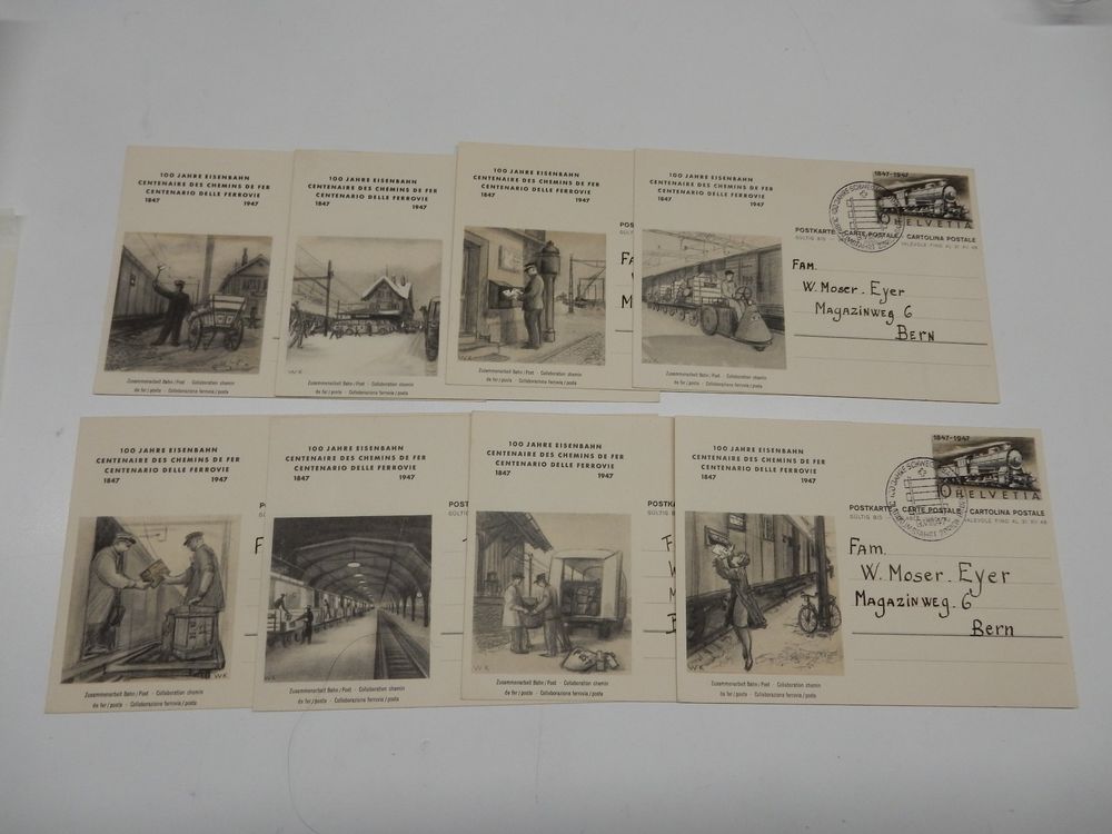 1 Lot Postkarten - 100 Jahre Eisenbahn / 100 Jahre Post | Kaufen auf Ricardo