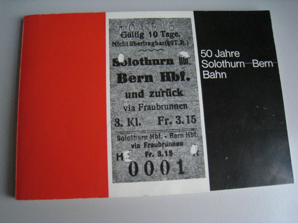 50 Jahre Solothurn-Bern-Bahn, 1966 (Gebraucht) in Buchs ZH für CHF 15 ...