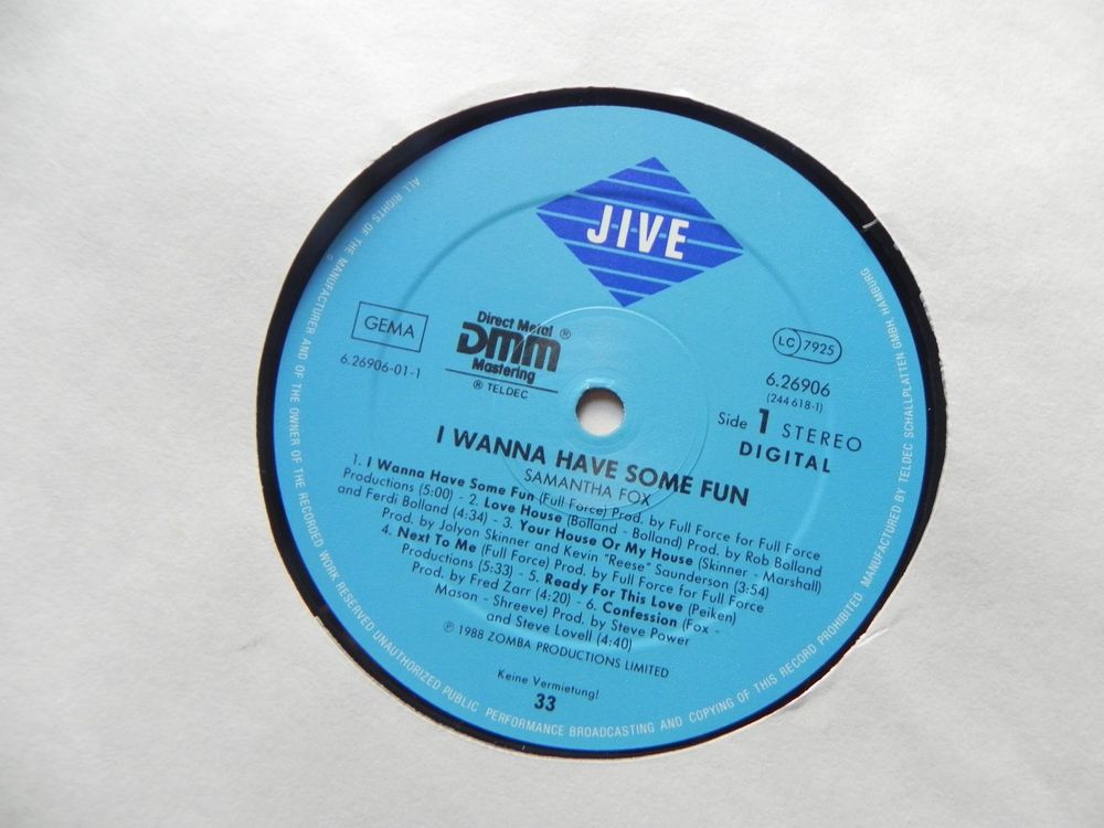 LP brit. Pop Sängerin Samantha Fox 1988 Wanna have some fun | Kaufen auf Ricardo