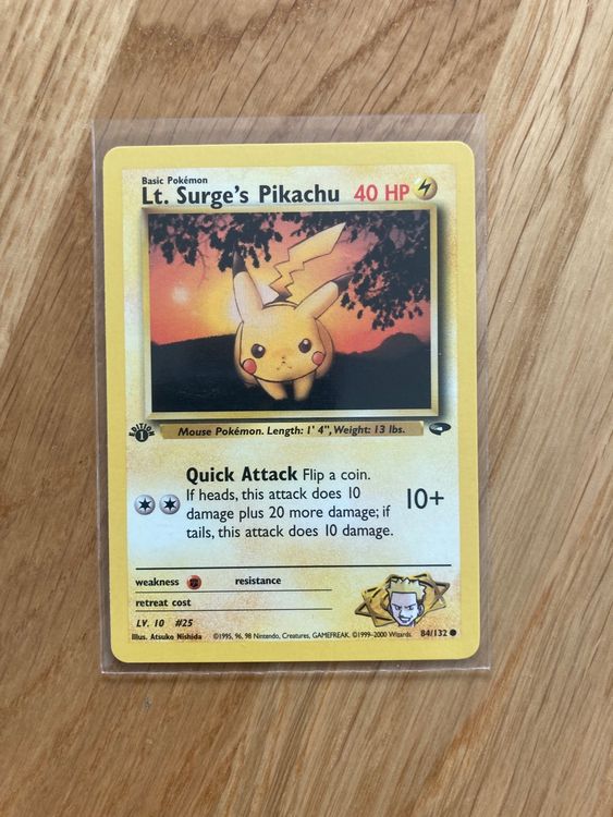 Lt Surges Pikachu 1st Edition 84/132 Gym Challenge | Kaufen auf Ricardo