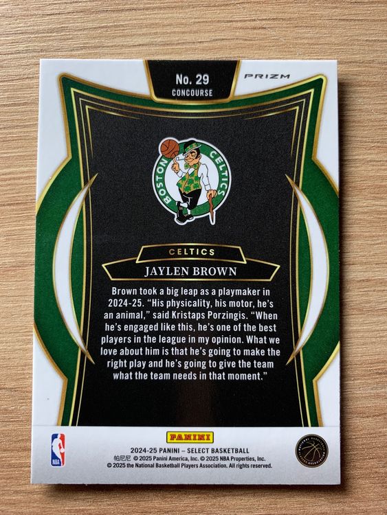 NBA Jaylen Brown SILVER PRIZM Concourse Select 24/25 (Gebraucht) in ...