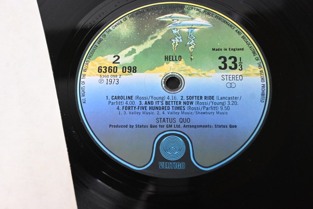 Status Quo - Hello! - Seltene Vinyl Schallplatte 1973 (Gebraucht) in ...