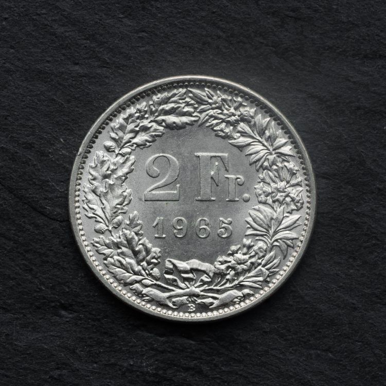 Silbermünze 2 Franken 1965, CH-Münze, Helvetia (Gebraucht) in Eggenwil für CHF 7 – mit Lieferung ...