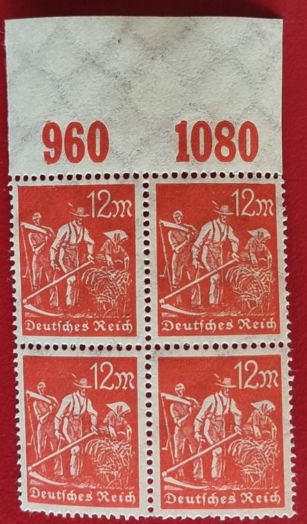 DEUTSCHES REICH INFLATION FELDARBEIT IM VIERERBLOCK 1923** | Kaufen auf Ricardo