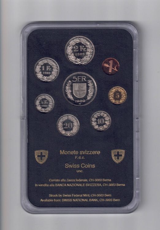 Schweizer Münzsatz 1989 Stempelganz (Neu (gemäss Beschreibung)) in Muralto für CHF 15 – mit ...