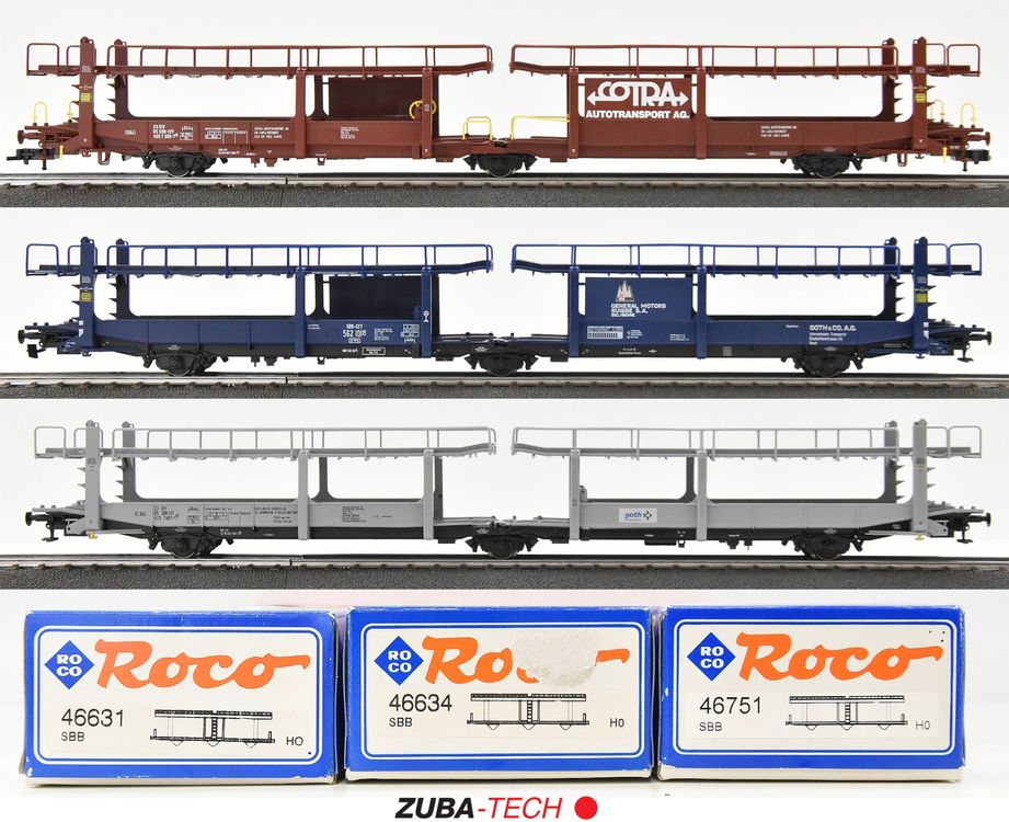 Roco 3x Autotransportwagen der SBB H0 GS mit OVP (Neu (gemäss ...