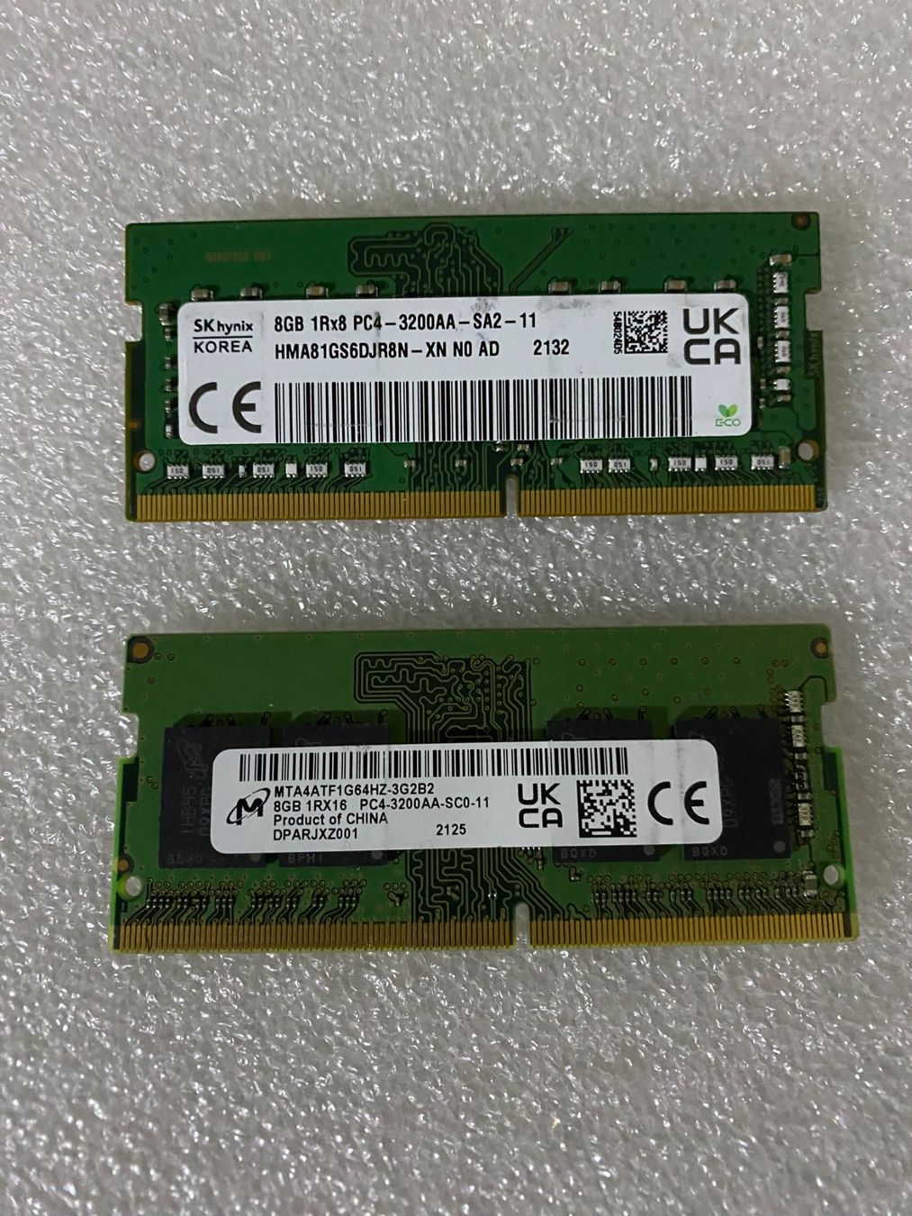 SK Hynix + Micron Laptop Memory 2 x 8=16GB PC4-3200A MHz (Gebraucht) in ...