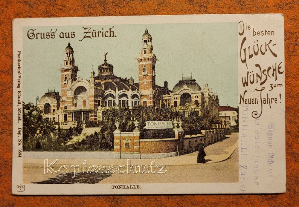Gruss aus Zürich, ZH, Tonhalle Neujahr 1899 (Gebraucht) in St Gallen für CHF 5 – mit Lieferung ...