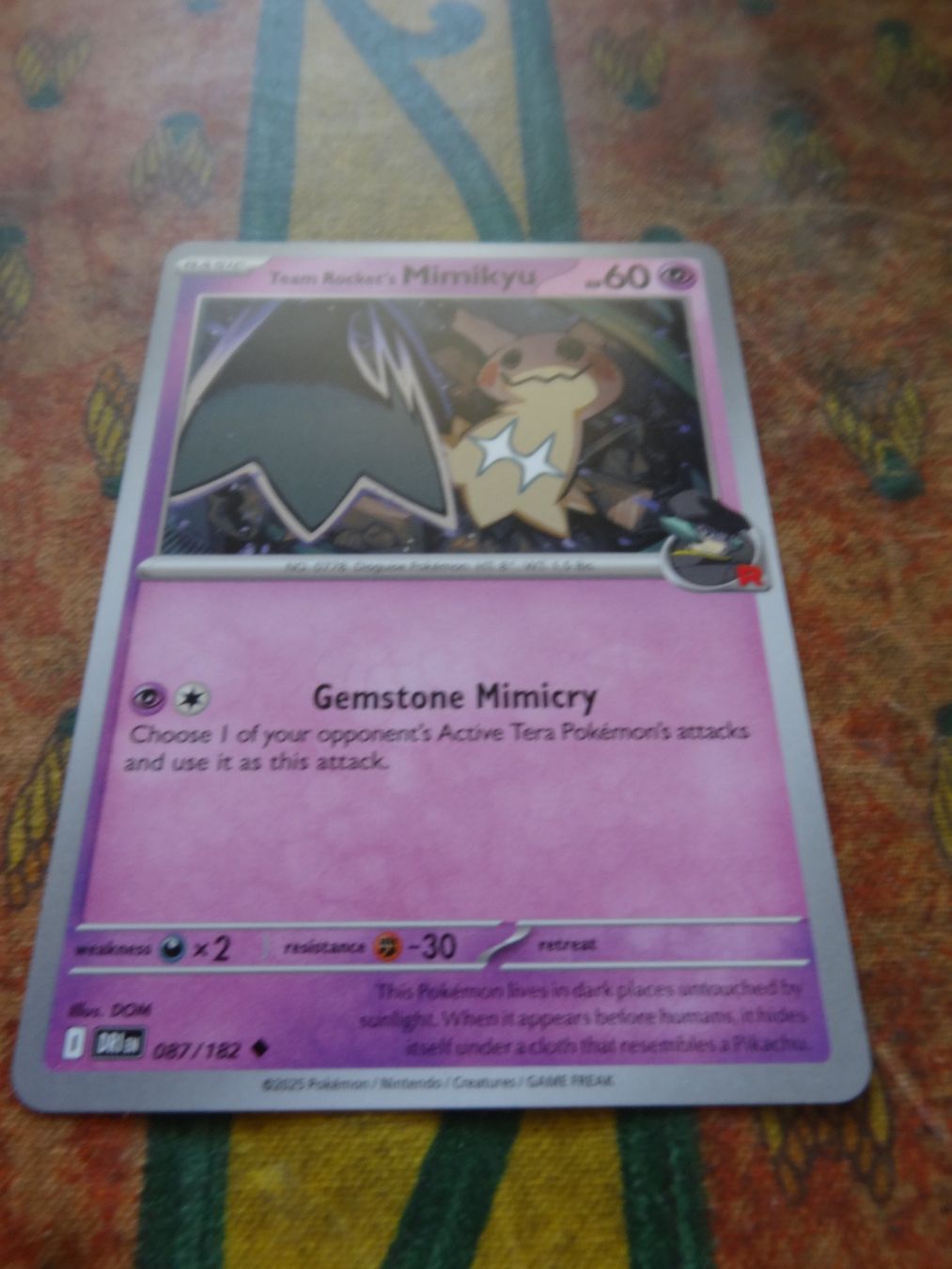 POKEMON team rocket's Mimikyu I DRI EN 087/182 HP60 2025 (D'occasion) à ...