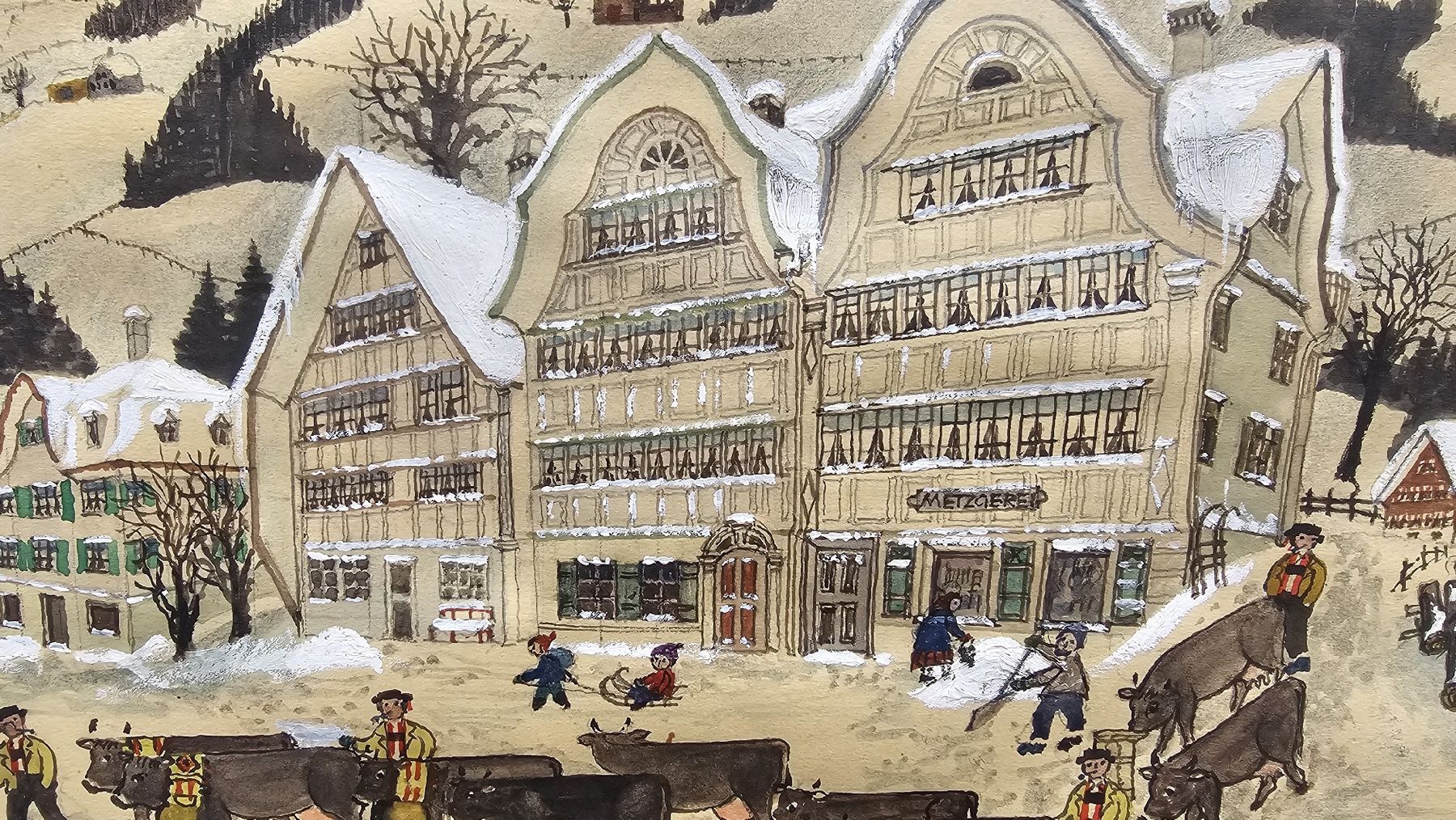 Verena Broger Bild Langgasse Winter Original (Gebraucht) in Zürich für ...