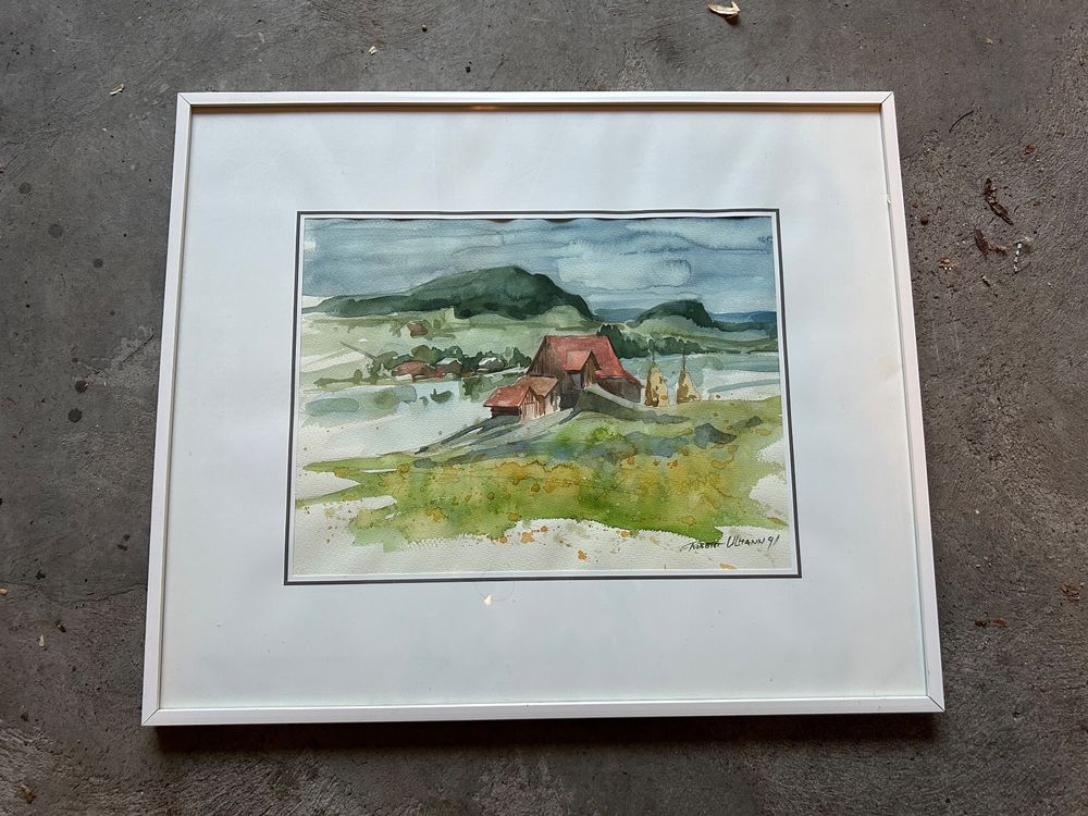 Aquarell von Robert Ulmann 1991 - Schweizer Landschaft (Gebraucht) in Zollikon für CHF 49 – nur ...
