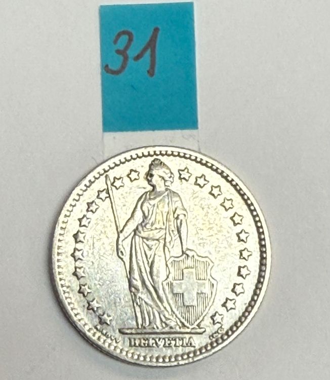 Silbermünze Helvetia 2 Fr. 1944 Schweiz Swiss (Gebraucht) in Dürnten für CHF 9 – mit Lieferung ...