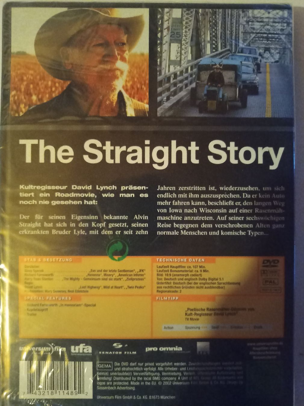 The Straight Story DVD - Ein Film von David Lynch Ovp (Neu und ...