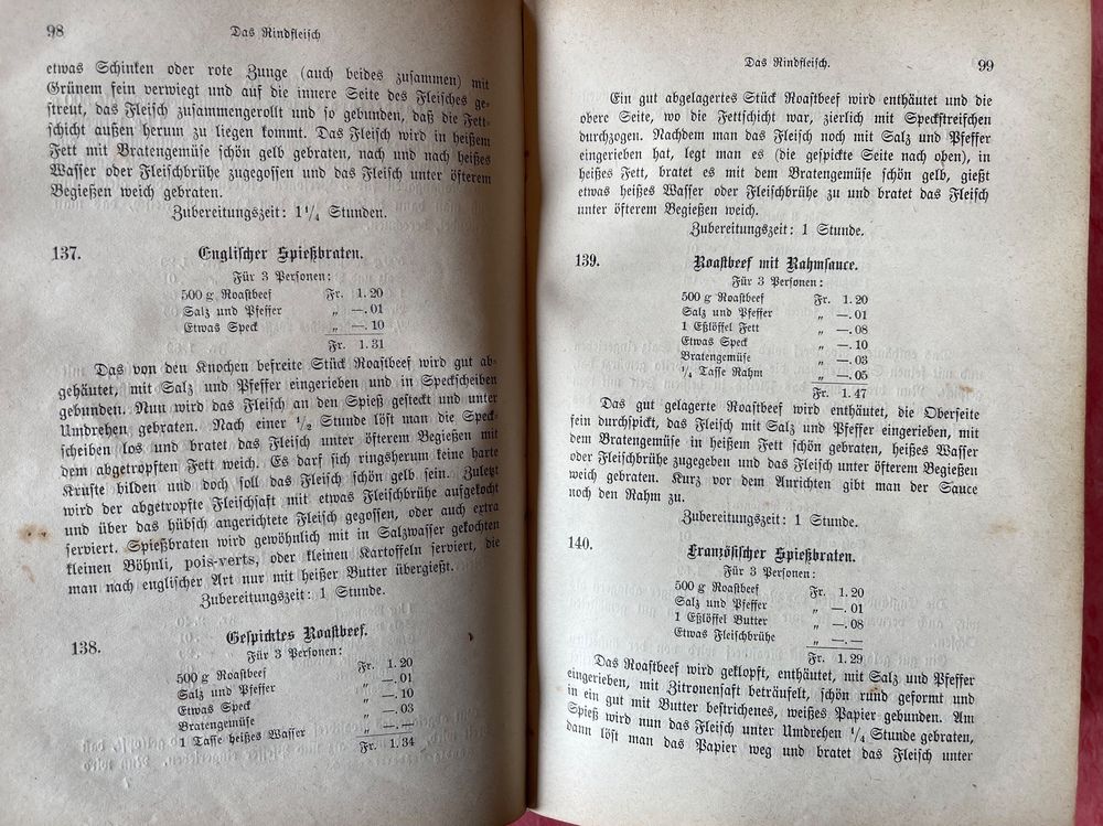 Schweizerisches Kochbuch antik Rezepte 1910 Bosshard | Kaufen auf Ricardo