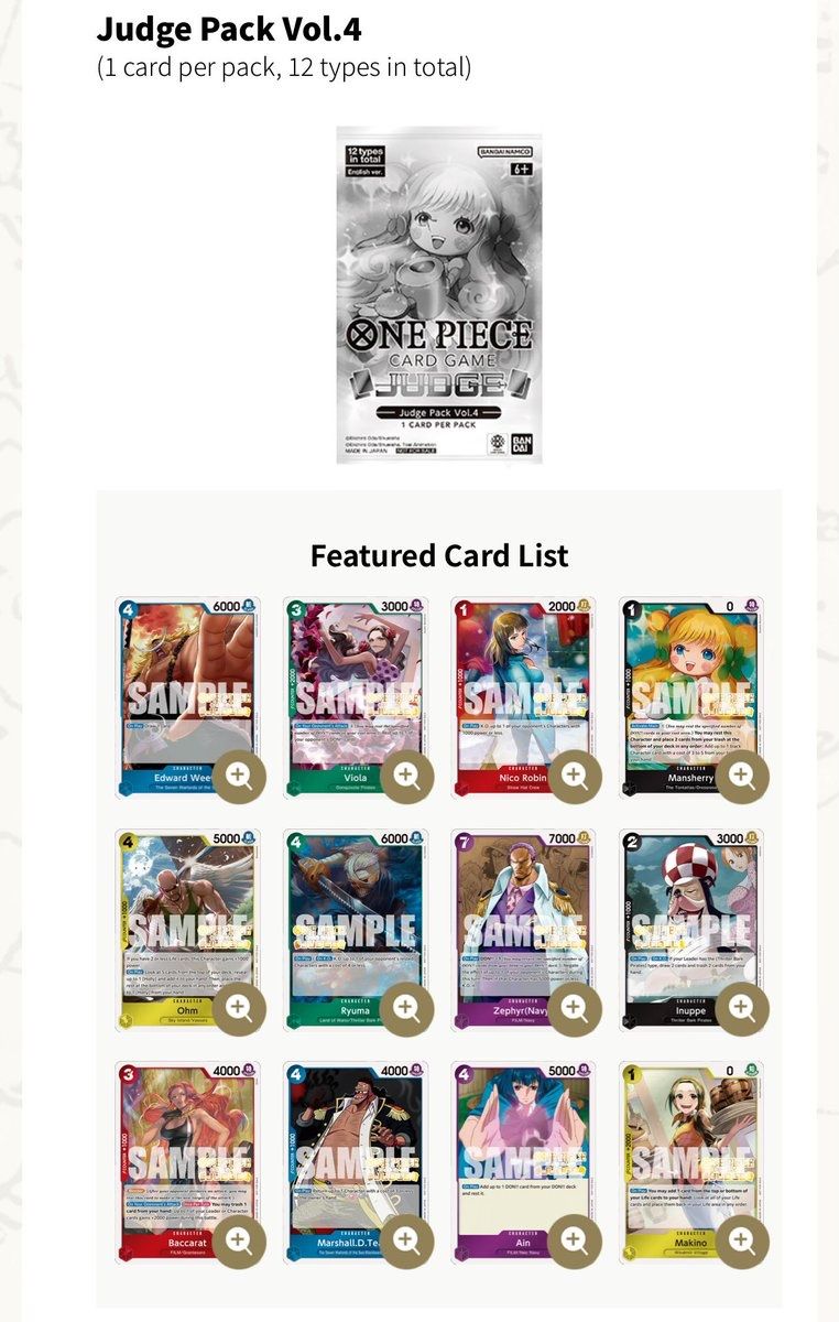 3x One Piece Card Game: Judge Pack Vol. 4 EN - OVP (Neu und ...