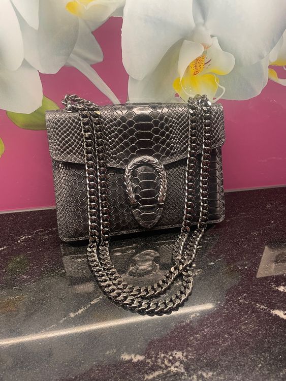 Edle Ledertasche mit Schlangenmusteroptik | Kaufen auf Ricardo