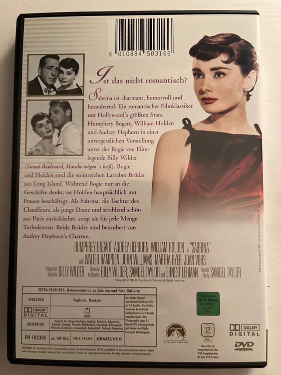 Sabrina (1954) DVD 📀 - Audrey Hepburn (Neu (gemäss Beschreibung)) in Sierre für CHF 7.95 – mit ...