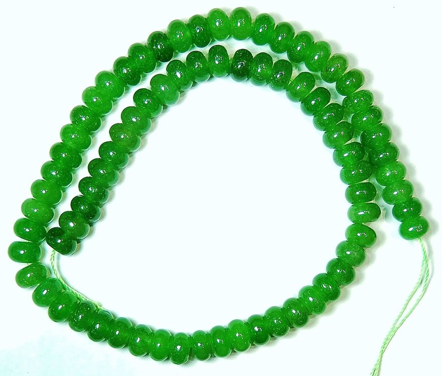 1 Strang echte Green Apple Jade Perlen Rondellen 8 x 5 mm | Kaufen auf ...