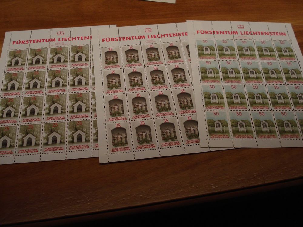 Liechtenstein Bogensatz 1988, **, Bildstöcke (Gebraucht) in Niederwil AG für CHF 1 – mit ...