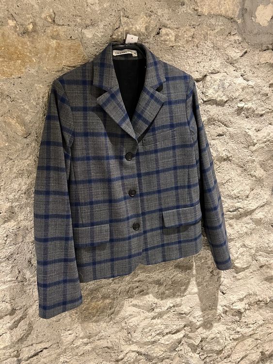 Blazer Lis Lareida, Gr. 36, Wolle, grau blau kariert (Gebraucht) in ...