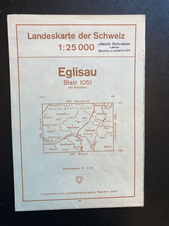 Eglisau, Landeskarte der Schweiz, 1956 (Gebraucht) in Wangen ZH für CHF ...