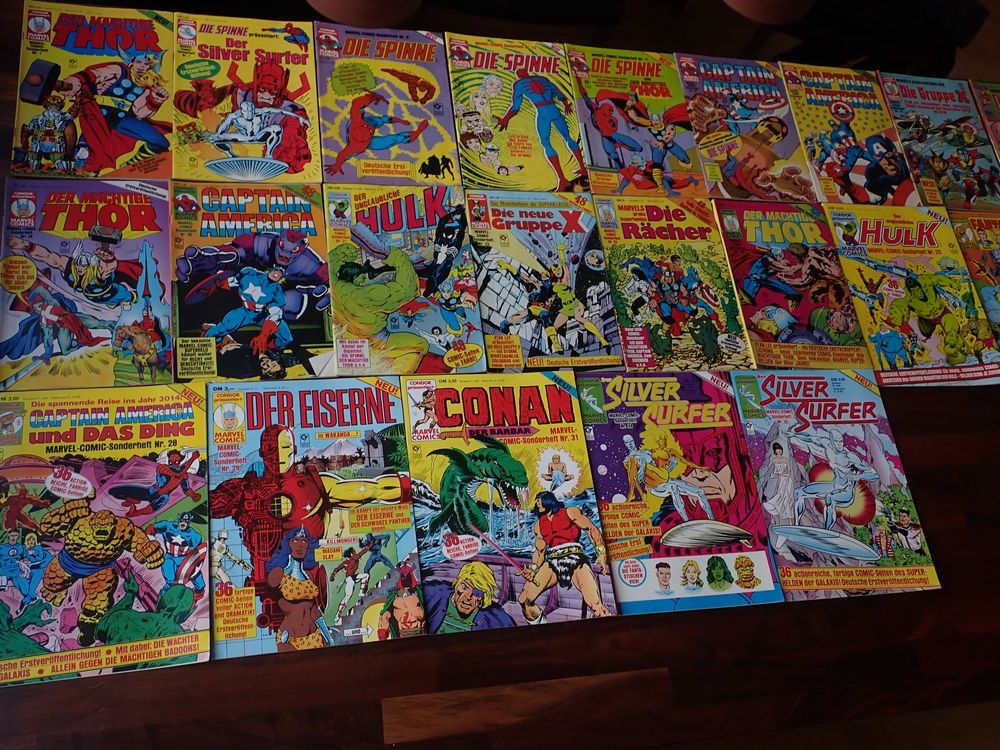 24 Condor MARVEL COMIC Thor, Spinne, Eiserne, Hulk mit Nr. 1 (Gebraucht ...