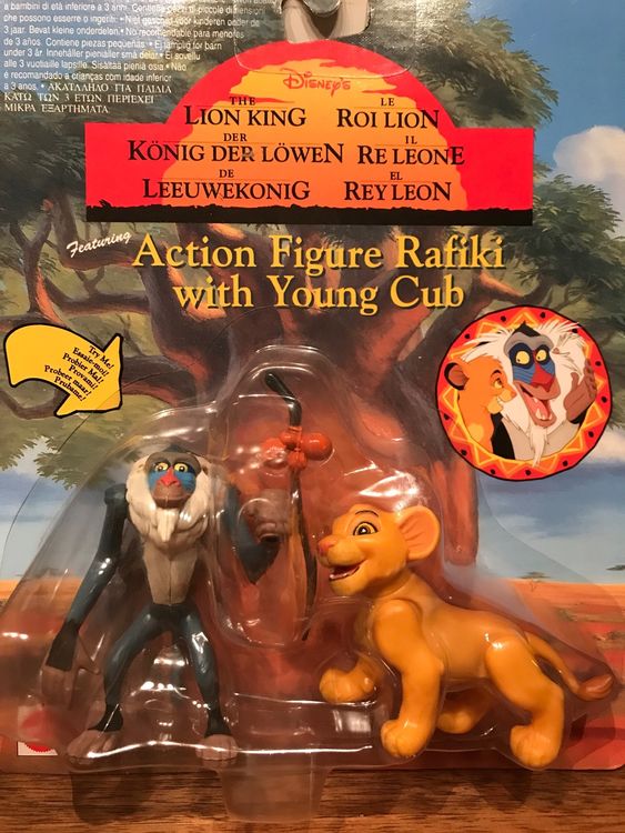 König der Löwen Action Figur Rafiki with Young Cub (Neu und ...
