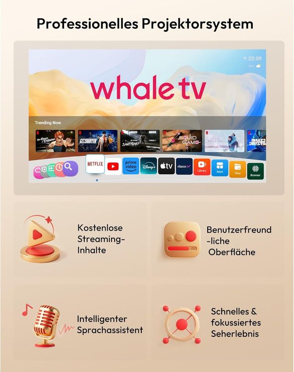 Smart Beamer N6 Pro Full HD 1080p 4K fähig Netflix WiFi6 (Neu und ...