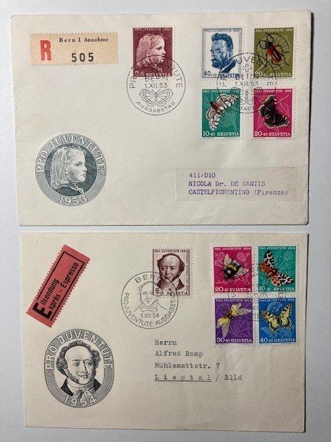 Briefe, 5 FDC's, Helvetia, Pro Juventute, 1953-57 (Neu (gemäss Beschreibung)) in Würenlos für ...