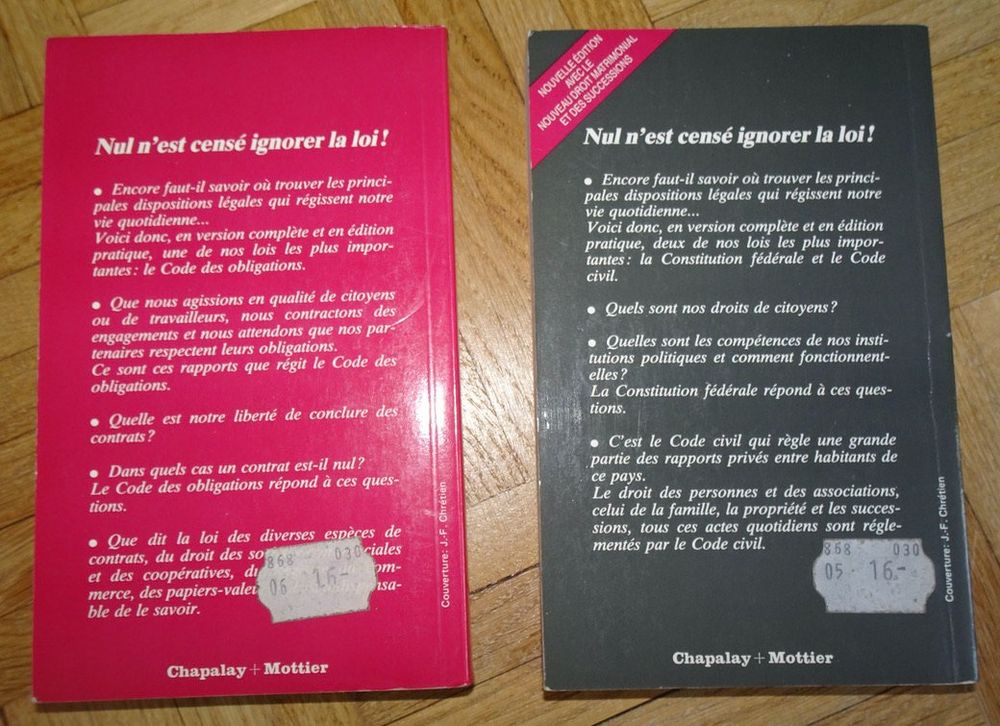 Code Civil Suisse et Code des Obligations (Neu (gemäss Beschreibung ...