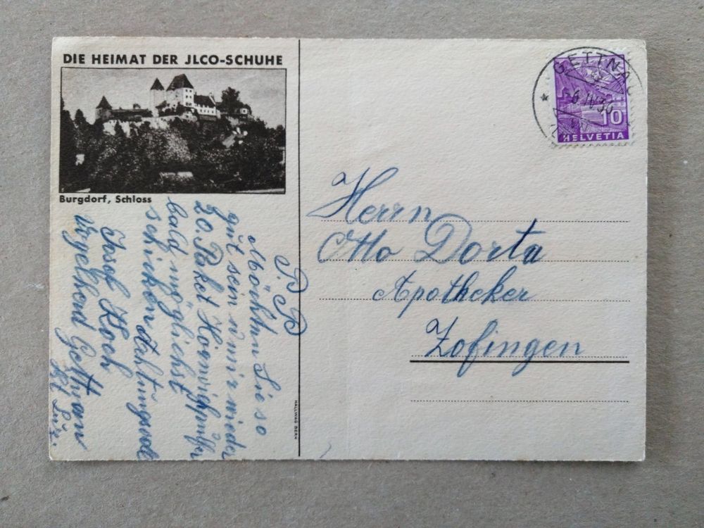 1936 Bildpostkarte Burgdorf Schloss CH, Stempel Gettnau (Neu (gemäss Beschreibung)) in Koblenz ...