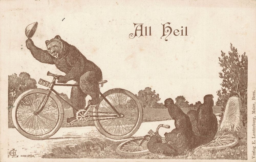 Berner Bären auf Velos, Sturz, All Heil, 1899 (Gebraucht) in ...