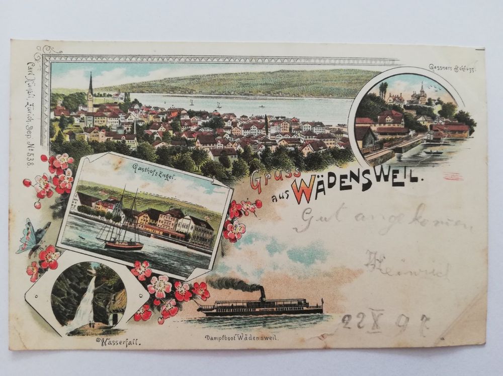 Postkarte Gruss aus Wädenswil 1897 | Kaufen auf Ricardo