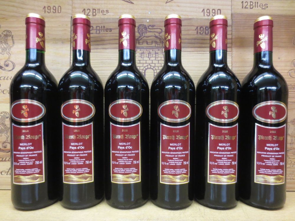 6 Fl. Pieroth Rouge Merlot 2016 (Lot 76) (Neu (gemäss Beschreibung)) in ...