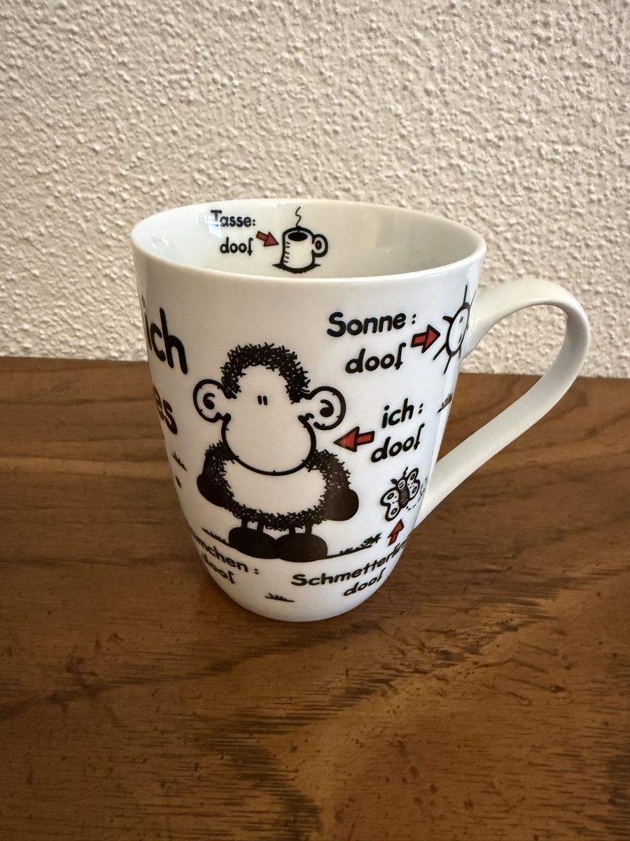 Neuwertige Sheepworld Tasse Ohne dich ist alles doof (Gebraucht) in ...