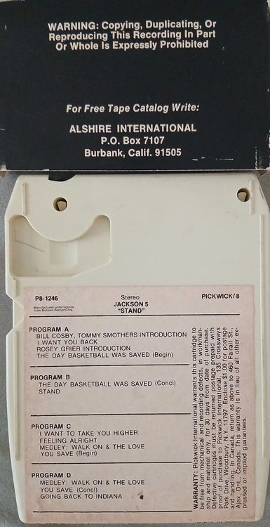 Jackson 5 "Stand" 8-Track Tape - Vintage Music Collectible (Gebraucht ...