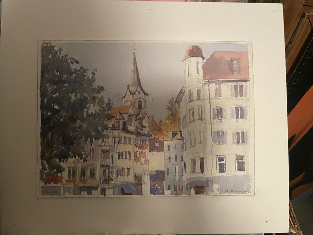 Aquarell Stadtansicht von A. Kohler (Gebraucht) in Zürich für CHF 50 – nur Abholung auf Ricardo ...