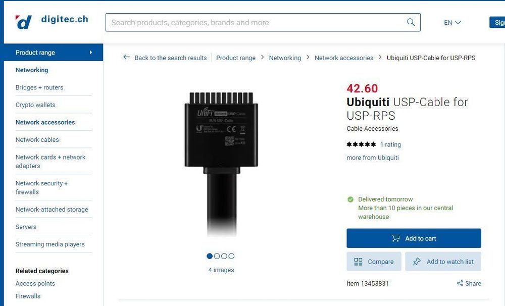 Ubiquiti Unifi USP-Cable for USP-RPS | Kaufen auf Ricardo