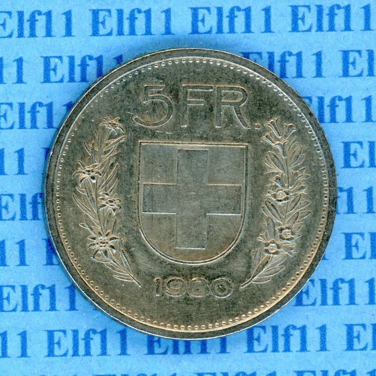 CHF___5.00 1980 -vz 5 Franken (Gebraucht) in Widnau für CHF 10 – mit Lieferung auf Ricardo kaufen