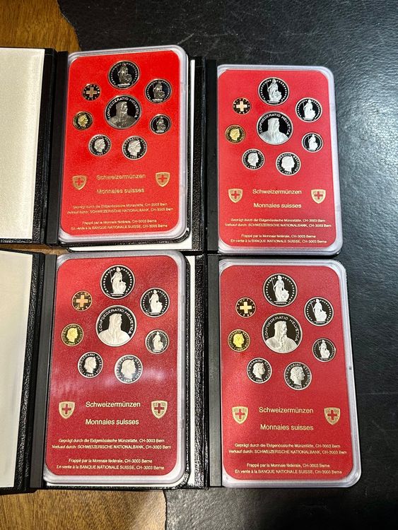 4 x Münzsatz 1986, 1987, 1988, 1989 PP (Neu und originalverpackt) in Winterthur für CHF 80 – mit ...