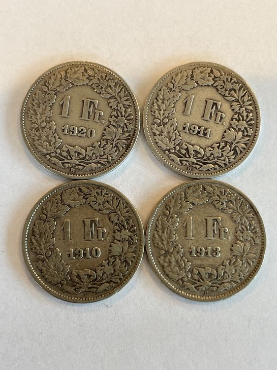 4 stk. 1.- silber ü. 100j. alt (11) | Kaufen auf Ricardo