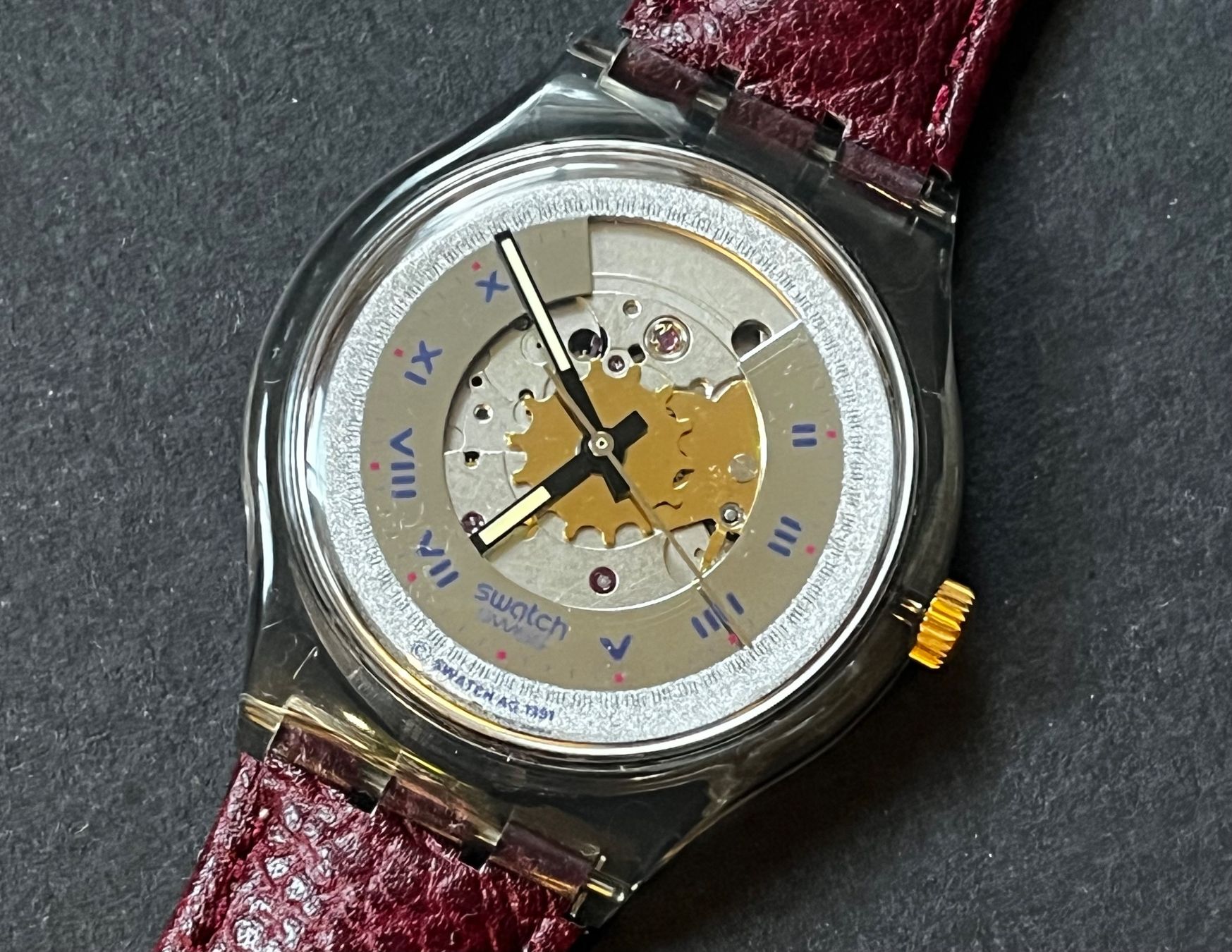 Swatch Automatic Rubin SAM101 1992 selten 1. Serie fabrikneu (Neu und ...