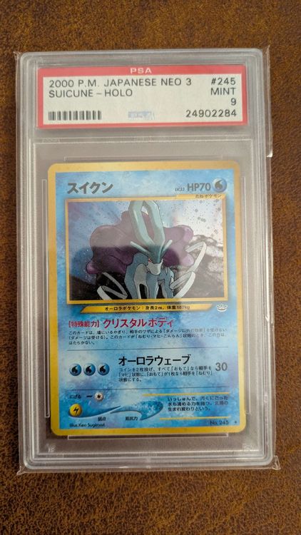 Seltene Suicune Holo Karte, PSA 9 Mint, Neo 3, 2000 (Neu (gemäss ...