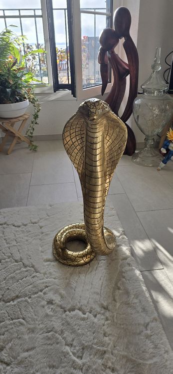 Statue Cobra dorée, déco tendance et exotique, 67 cm (Neuf (Voir ...