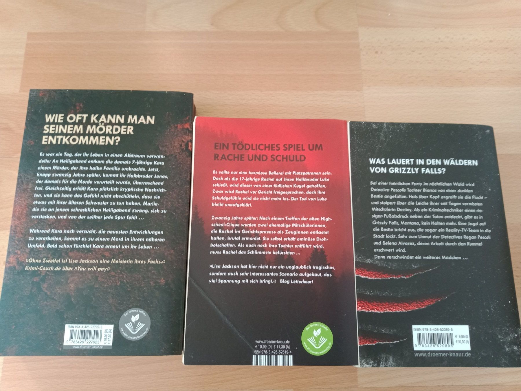 3x Lisa Jackson Thriller dunkle Bestie Paranoid never safe (Gebraucht ...