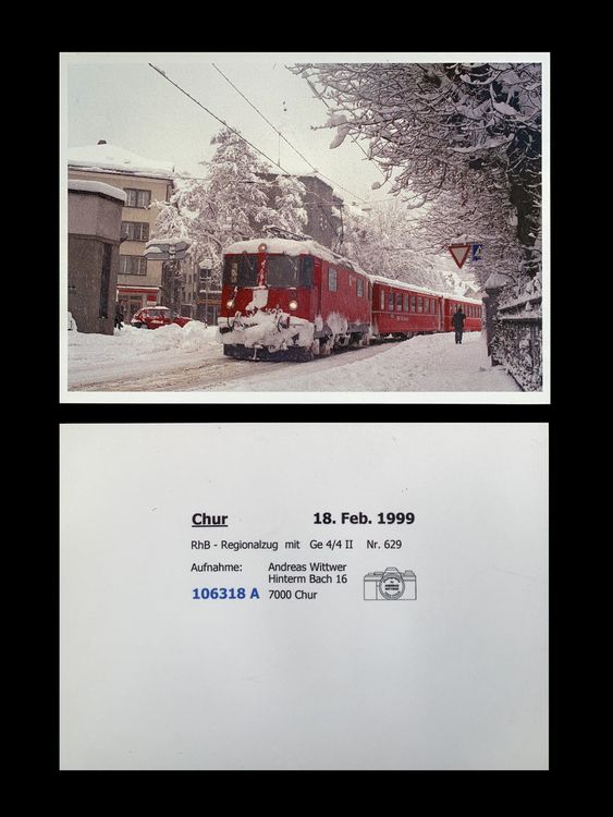 Chur Malteser Obertor Arosa Bahn RhB Ge 4/4 629 Foto Druck (Neu (gemäss ...