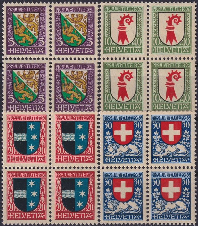 1926, PJ J37-J40 Viererblöcke postfrisch **. Kat: 40.- (Gebraucht) in ...