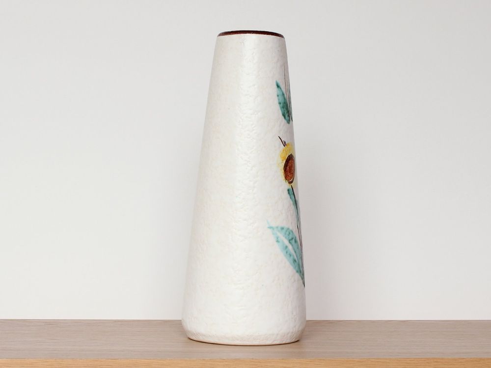 Scheurich 532 28 vintage ceramic vase with flowers, white (Gebraucht ...