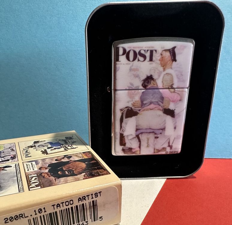 Rare 2002 Saturday Evening Post Zippo Brushed Chrome - MIB (Neu (gemäss Beschreibung)) in ...