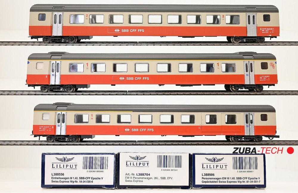 Liliput 3x EW III Personenwagen Swiss Express SBB H0 GS OVP (Gebraucht) in St. Gallen für CHF ...